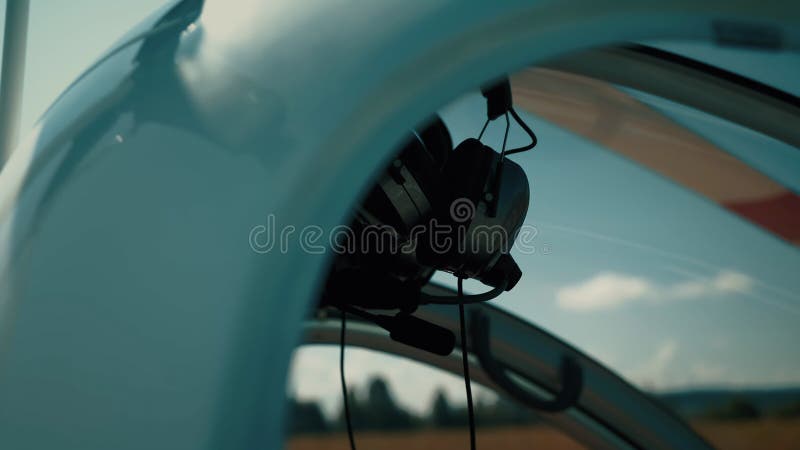 Panorama of the Helicopter Cockpit and Dashboard Inside Stock Footage ...