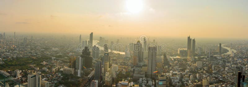 Panorama High View of High Building in the City Stock Photo - Image of ...