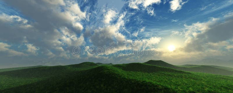 Panorama of the Hilly Landscape HDRI, Environment Map Stock Photo ...