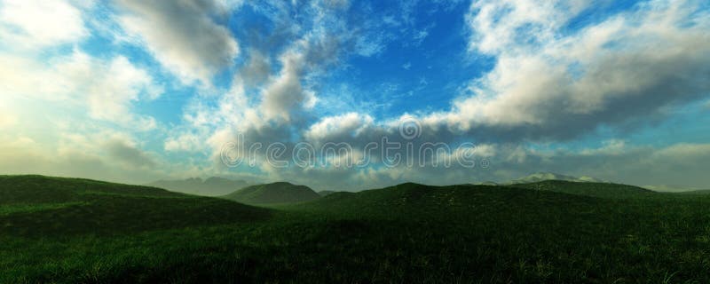 Panorama of the Hilly Landscape HDRI, Environment Map Stock Photo ...