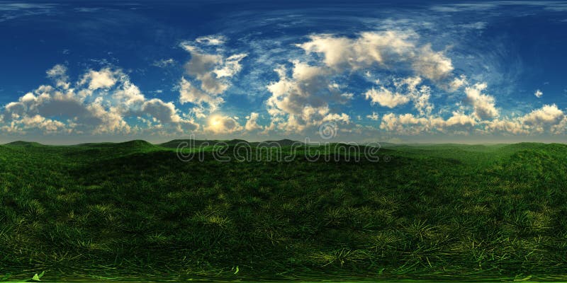 Panorama of the Hilly Landscape HDRI, Environment Map Stock Photo ...