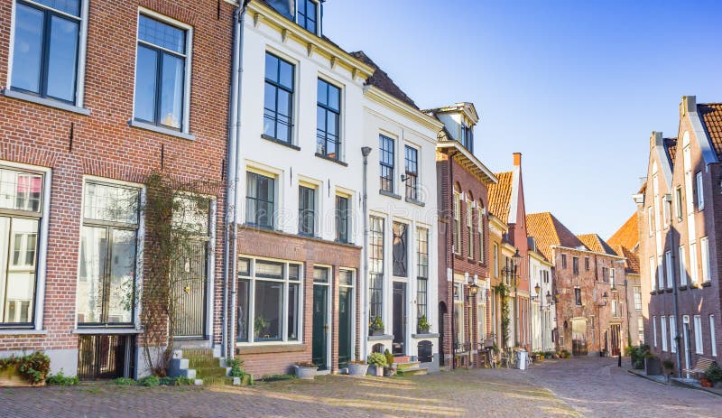 Panorama of a Historic Street in the Center of Deventer Stock Image ...