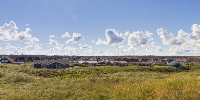 Panorama of Holiday Homes Area at Blokhus, Denmark Stock Photo - Image ...