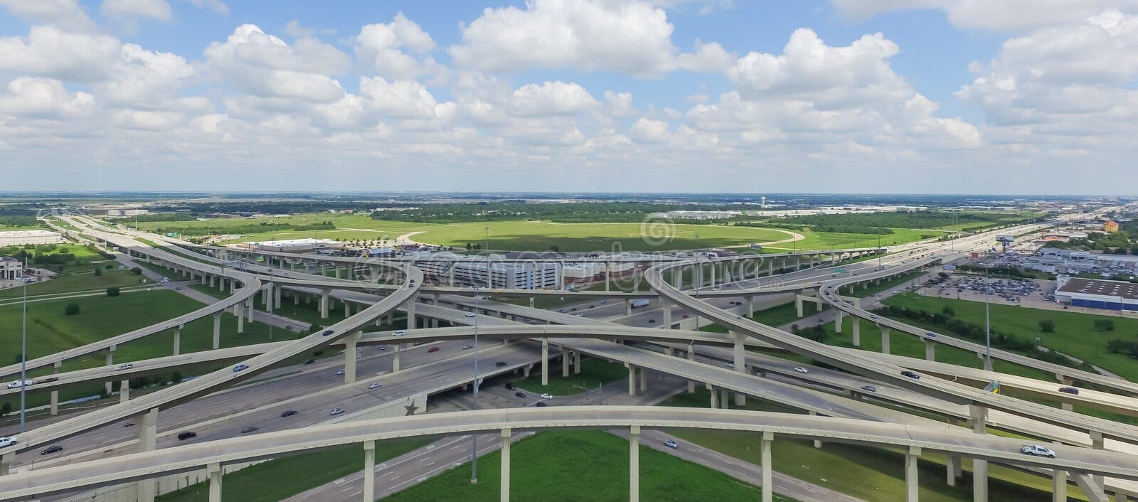 Panoramic Flyover Katy Freeway Interstate 10 Stack Interchange C Stock ...