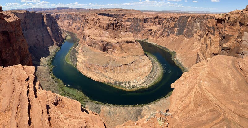 Panorama with Horseshoe Bend Stock Image - Image of rock, famous: 257852759