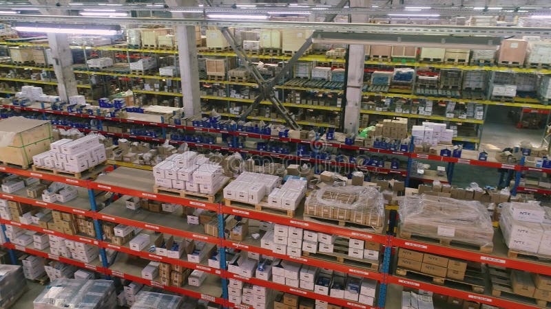 Panorama of a Huge Warehouse. Panorama of a Large Warehouse Top View ...