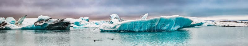 Panorama of the Ice Bay in Iceland Stock Photo - Image of arctic ...