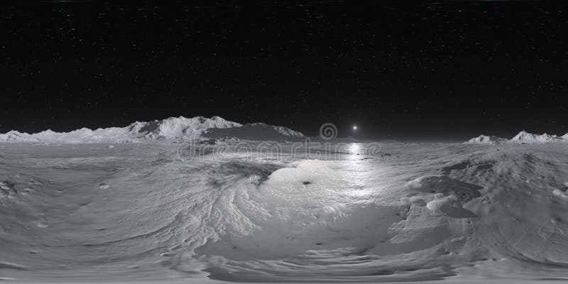 360 Degree Moon Landscape, Equirectangular Projection, Environment Map ...
