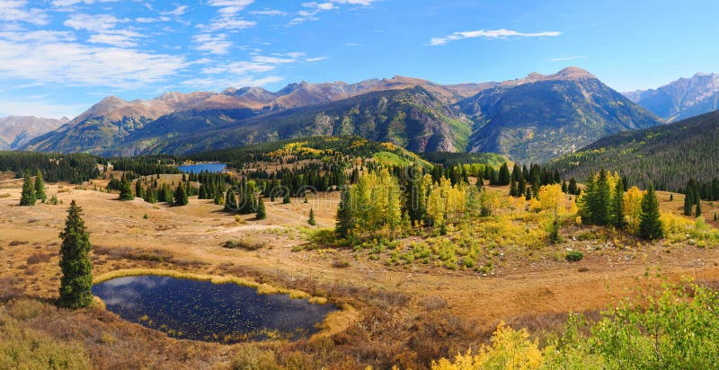 A Panorama Image of Molas Pass Rocky Mountains in the Autumn Stock ...
