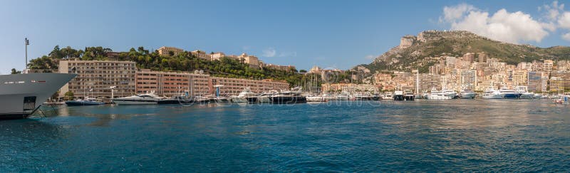 Panorama Image of Monaco Harbour.. Editorial Image - Image of coastline ...