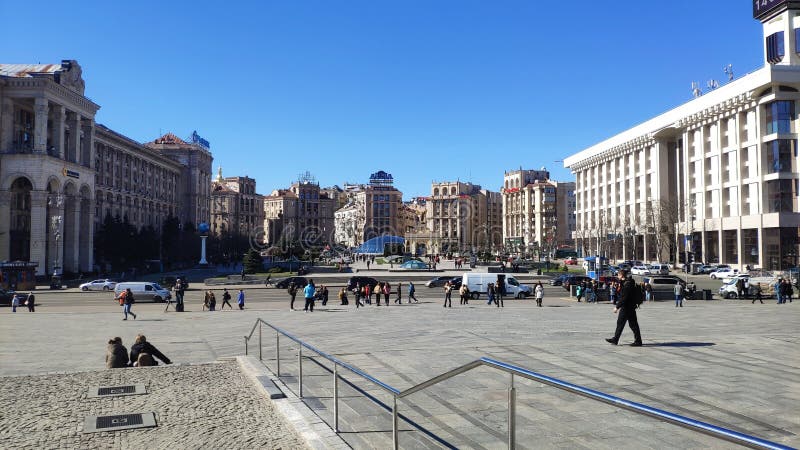 Panorama of Independence Square in Ukrainian Capital Kyiv Day Time ...