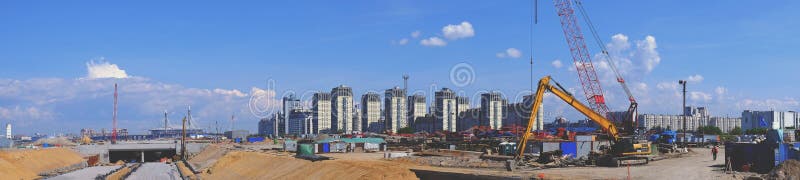 Panorama Industrial Construction Stock Photo - Image of real, cityscape ...