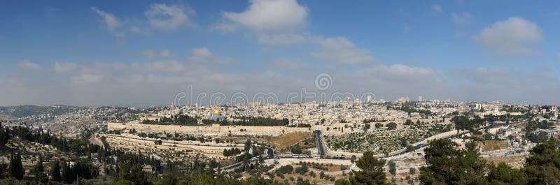 Panorama of Jerusalem stock image. Image of biblical - 258060291