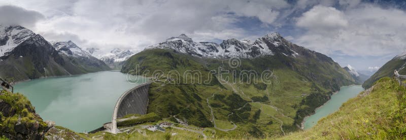 Panorama of Kaprun Dams 1, Austria Stock Photo - Image of landscape ...