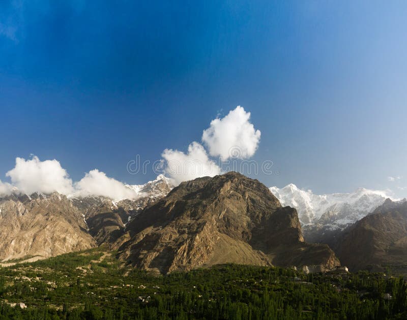 Panorama of Karimabad and Hunza Valley, Gilgit-Baltistan, Pakistan ...