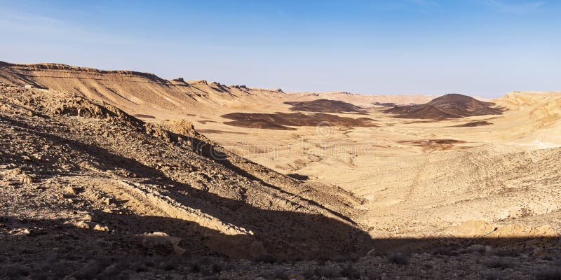 Panorama of the Makhtesh Ramon Crater in Israel from the Arod Overlook ...