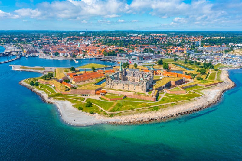 Panorama of the Kronborg Castle at Helsingor, Denmark Stock Photo ...