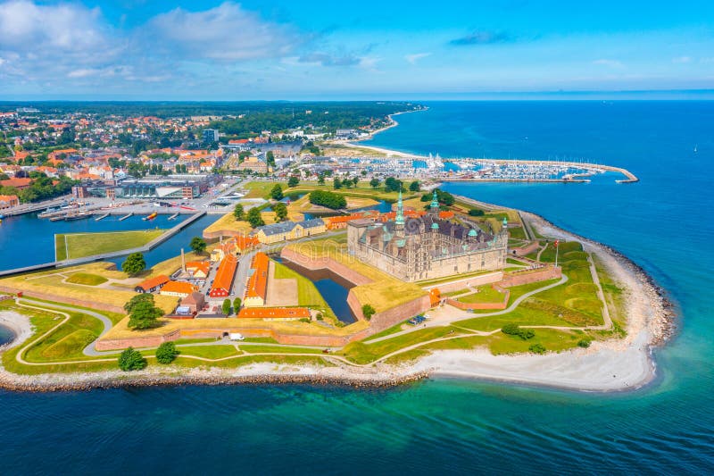 Panorama of the Kronborg Castle at Helsingor, Denmark Stock Photo ...