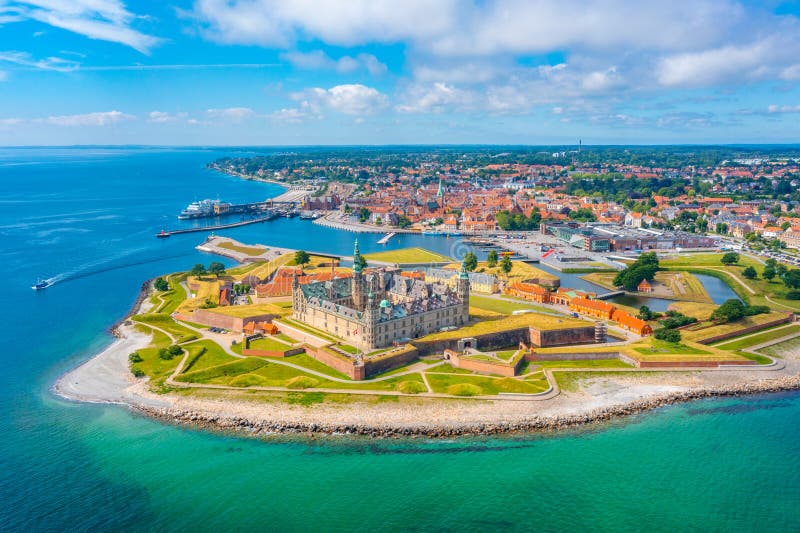 Panorama of the Kronborg Castle at Helsingor, Denmark Stock Image ...