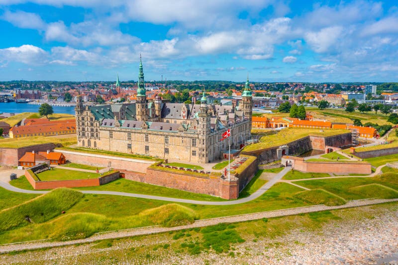 Panorama of the Kronborg Castle at Helsingor, Denmark Stock Photo ...