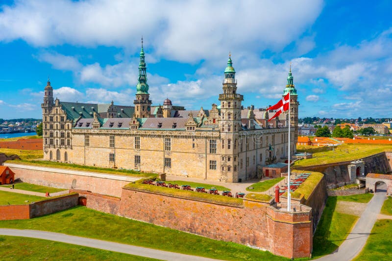 Panorama of the Kronborg Castle at Helsingor, Denmark Stock Image ...