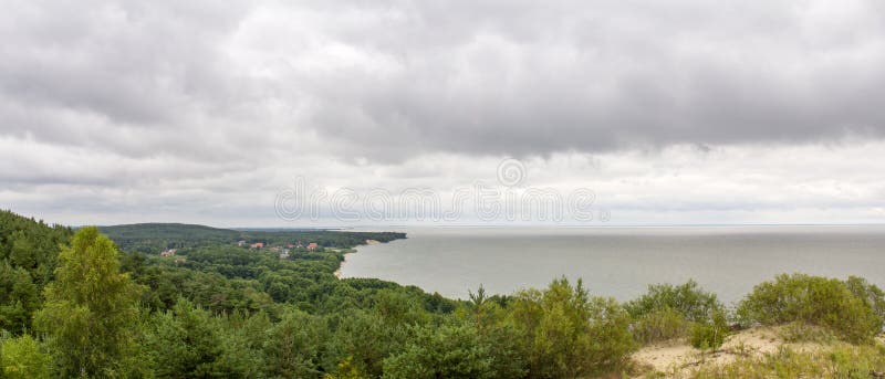 Panorama of the Kuronian Lagoon on the Curonian Spit Stock Photo ...