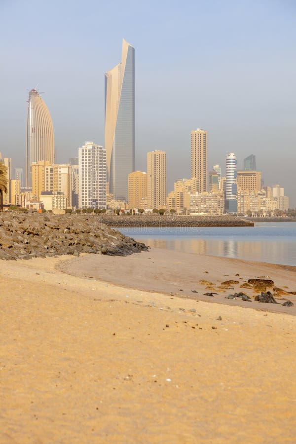 Panorama of Kuwait City from the Beach Stock Image - Image of capital ...