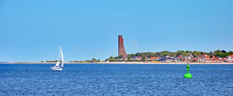 Panorama of Laboe in Germany Stock Photo - Image of shipping, boat ...