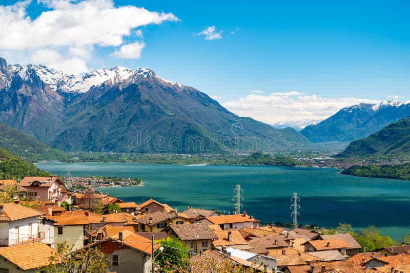 Panorama of Lake Como from Dongo. Stock Photo - Image of nature, road ...