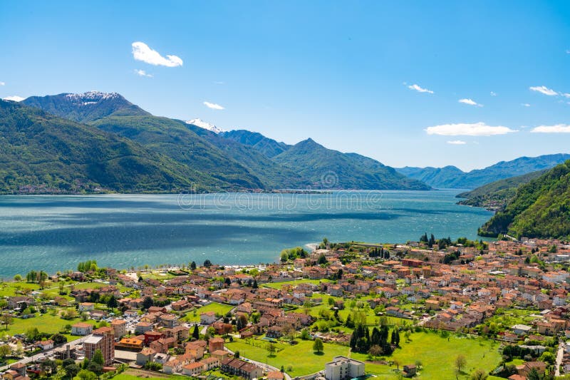 Panorama of Lake Como from Dongo. Stock Photo - Image of lario ...