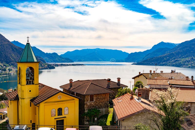 Panorama of Lake Como stock photo. Image of lake, colors - 312646182