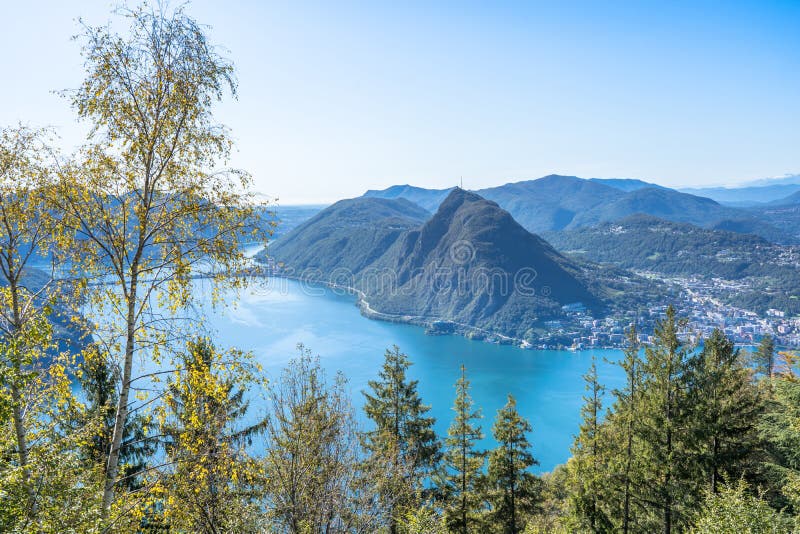 Panorama of Lake Lugano, Switzerland Stock Photo - Image of beautiful ...