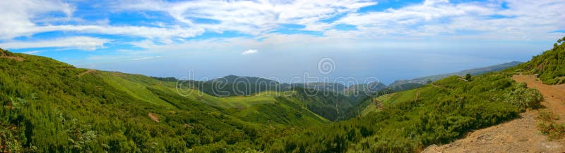 Panorama landscape stock photo. Image of ocean, forest - 4907254