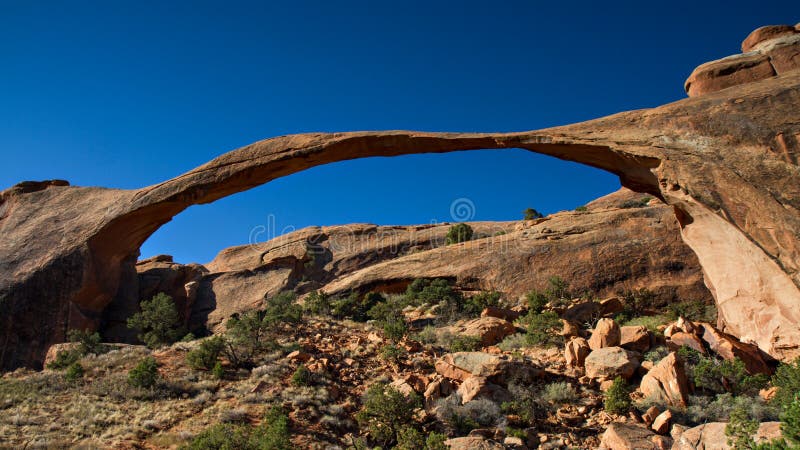 Panorama of Landscape Arch stock photo. Image of park - 28036166