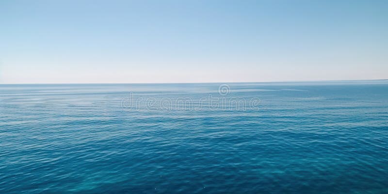 Panorama Landscape of Empty Blue Sea and Sky Blue Background ...