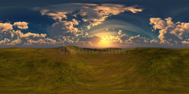 Panorama of the Landscape. HDRI Stock Image - Image of land, blue ...
