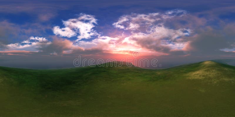 Panorama of the Landscape. HDRI Stock Illustration - Illustration of ...