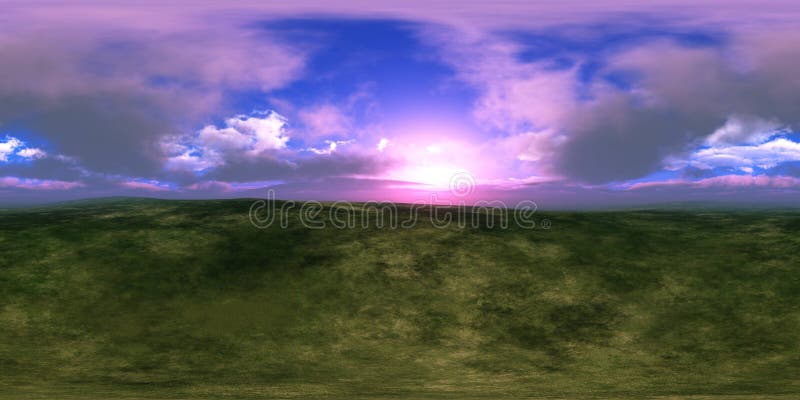 Panorama of the Landscape. HDRI Stock Illustration - Illustration of ...