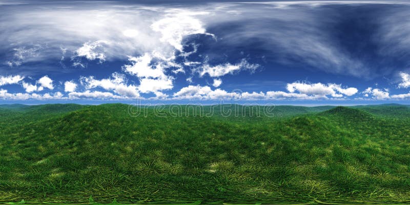 Panorama of the Landscape. HDRI Stock Illustration - Illustration of ...