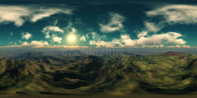 Panorama of the Landscape. HDRI Stock Illustration - Illustration of ...
