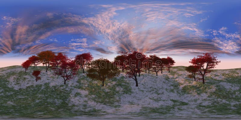 Panorama of the Landscape. HDRI Stock Photo - Image of evening ...