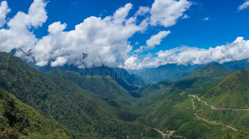 Panorama Landscape of Mountain Valley Stock Image - Image of ...