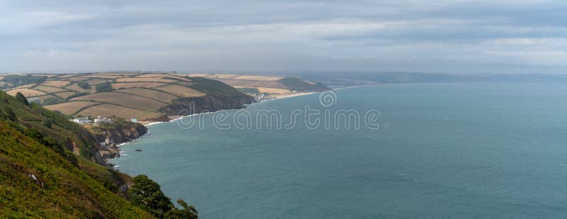 Panorama View of the South Devon Coast and the Start Point Headland ...