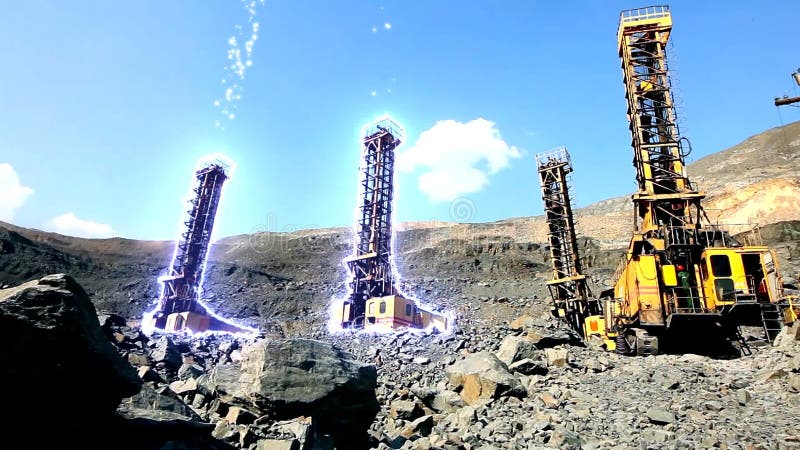 Drilling Rig. Iron Ore Mining Visualization. Drilling Machine in a ...