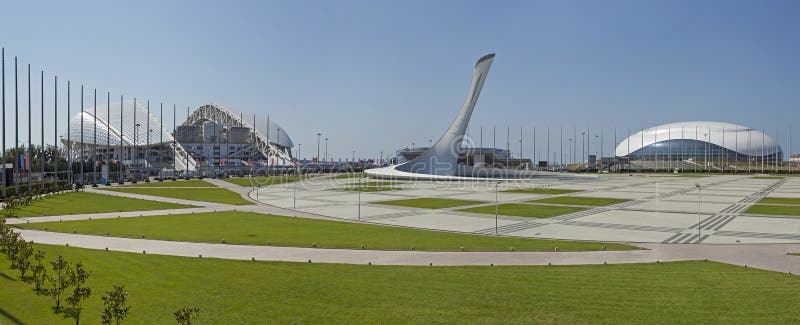 Panorama of a Large Modern Sports Complex. Olympic Village. Stock Photo ...