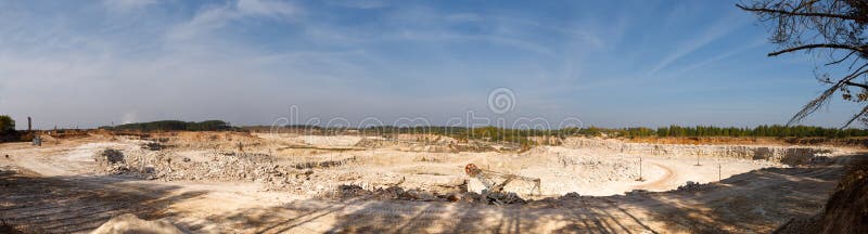 Panorama Large Quarry Limestone Ore Stock Photo - Image of mining ...