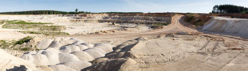 Panorama Large Quarry Limestone Ore Stock Image - Image of layers, rock ...