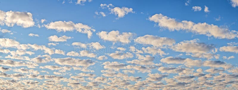 Panorama of Light Grey Clouds in Sunset Sky Stock Image - Image of ...