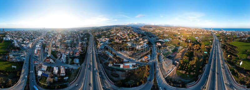 Panorama of Limassol City and A1 Motorway. Cyprus Stock Image - Image ...