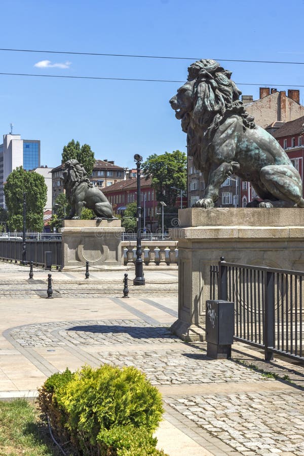 Panorama of Lion`s Bridge Over Vladaya River, Sofia, Bulgaria Editorial ...
